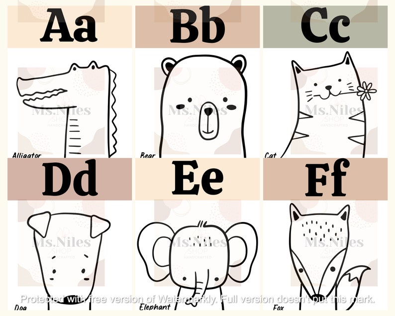Line Animal Alphabet | Alphabet Posters | Downloadable Alphabet Posters ...