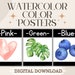 Color Posters | Modern Classroom Decor Color Posters | Watercolor Color ...