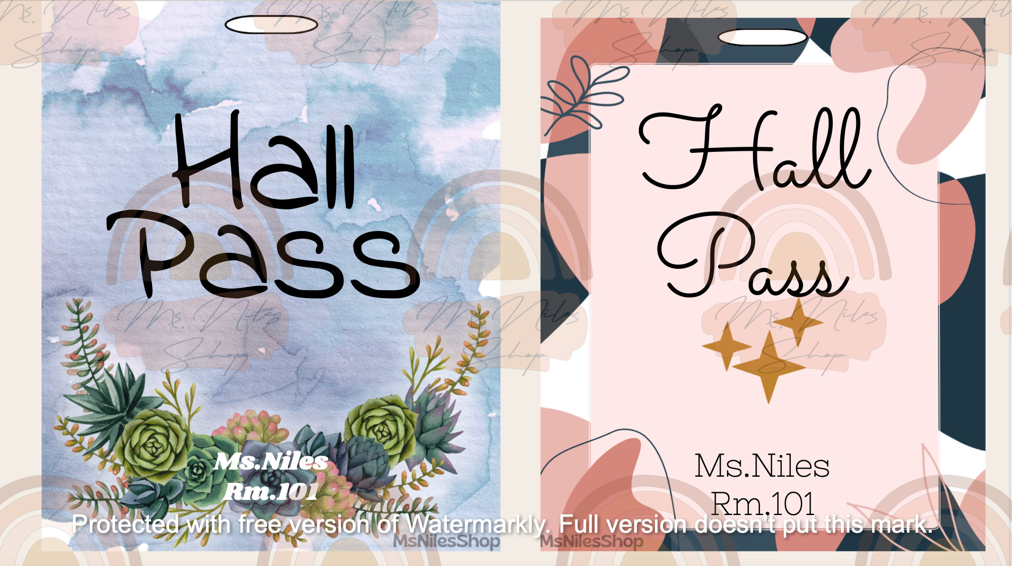Editable Hall Passes Download (14 Templates) - Etsy