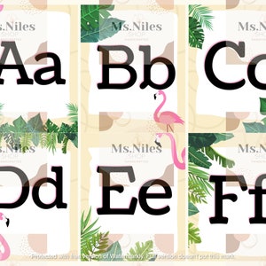 Tropical Flamingo Alphabet Posters Digital Download - Etsy