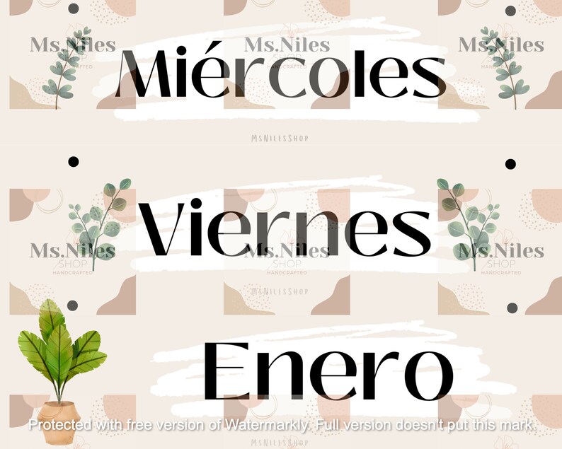 Spanish Boho Plant Flip Calendar | Spanish Classroom Calendar ...