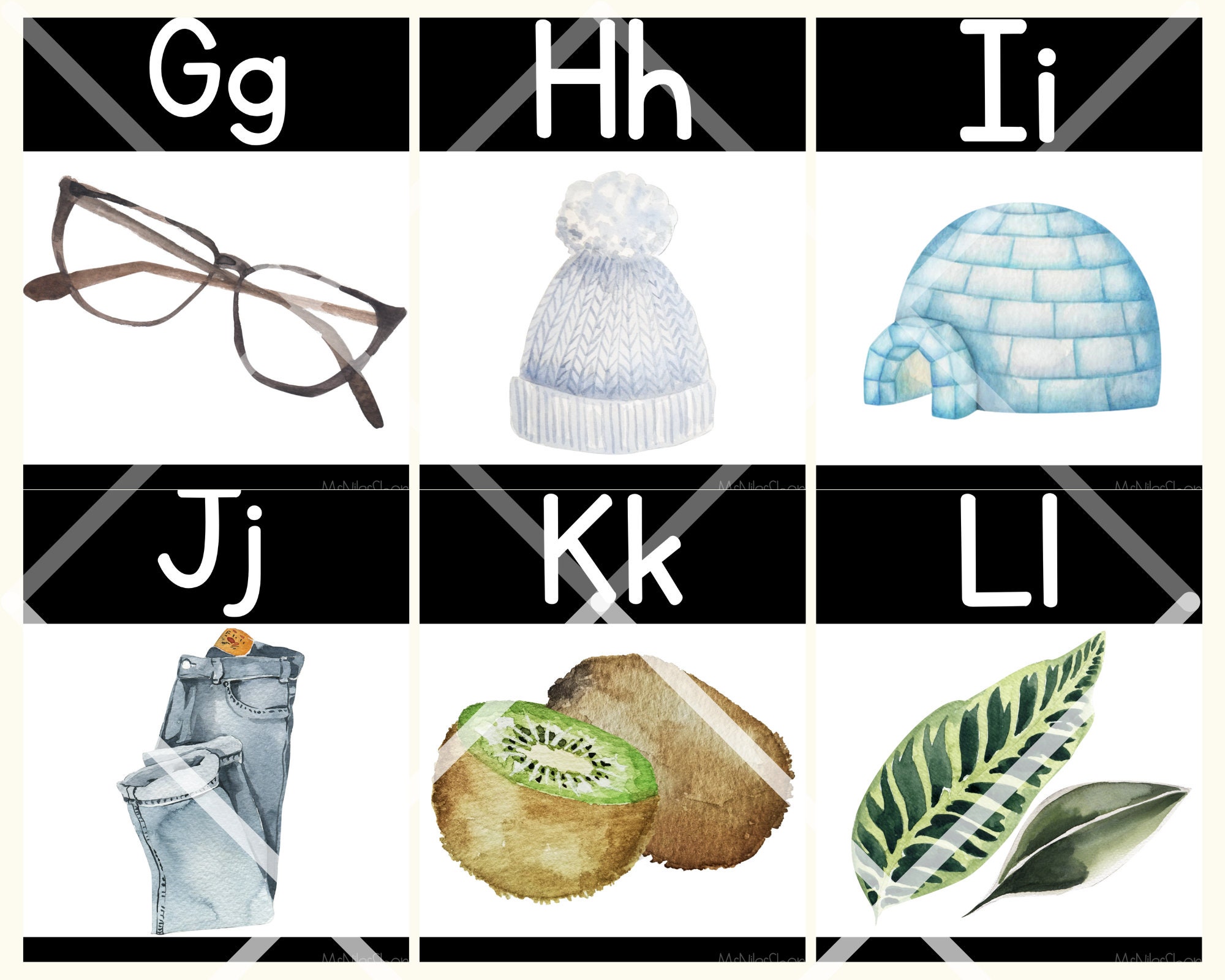 Watercolor Animal Alphabet Posters Digital Download - Etsy