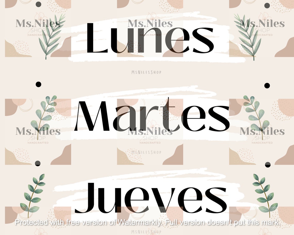 Spanish Boho Plant Flip Calendar Spanish Classroom Calendar - Etsy