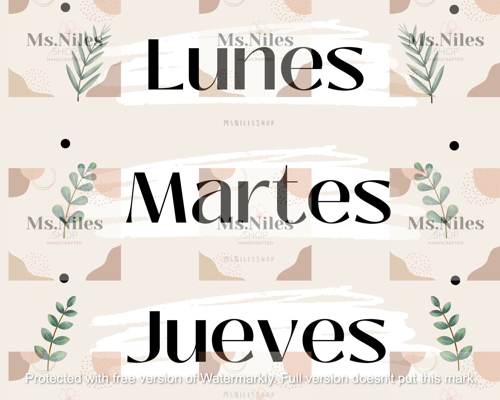 Spanish Boho Plant Flip Calendar Spanish Classroom Calendar - Etsy