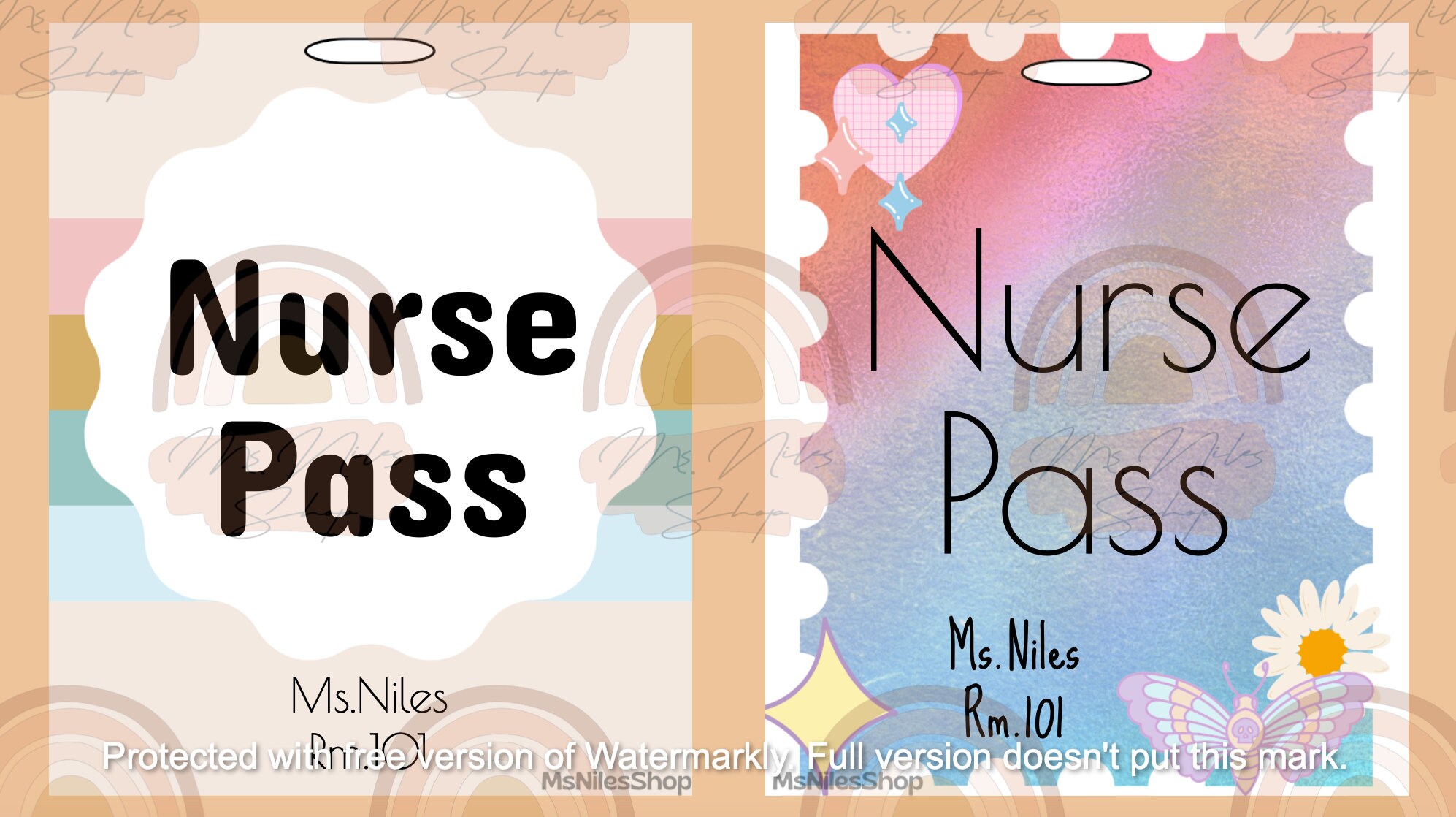 Editable Hall Passes Download 14 Templates - Etsy