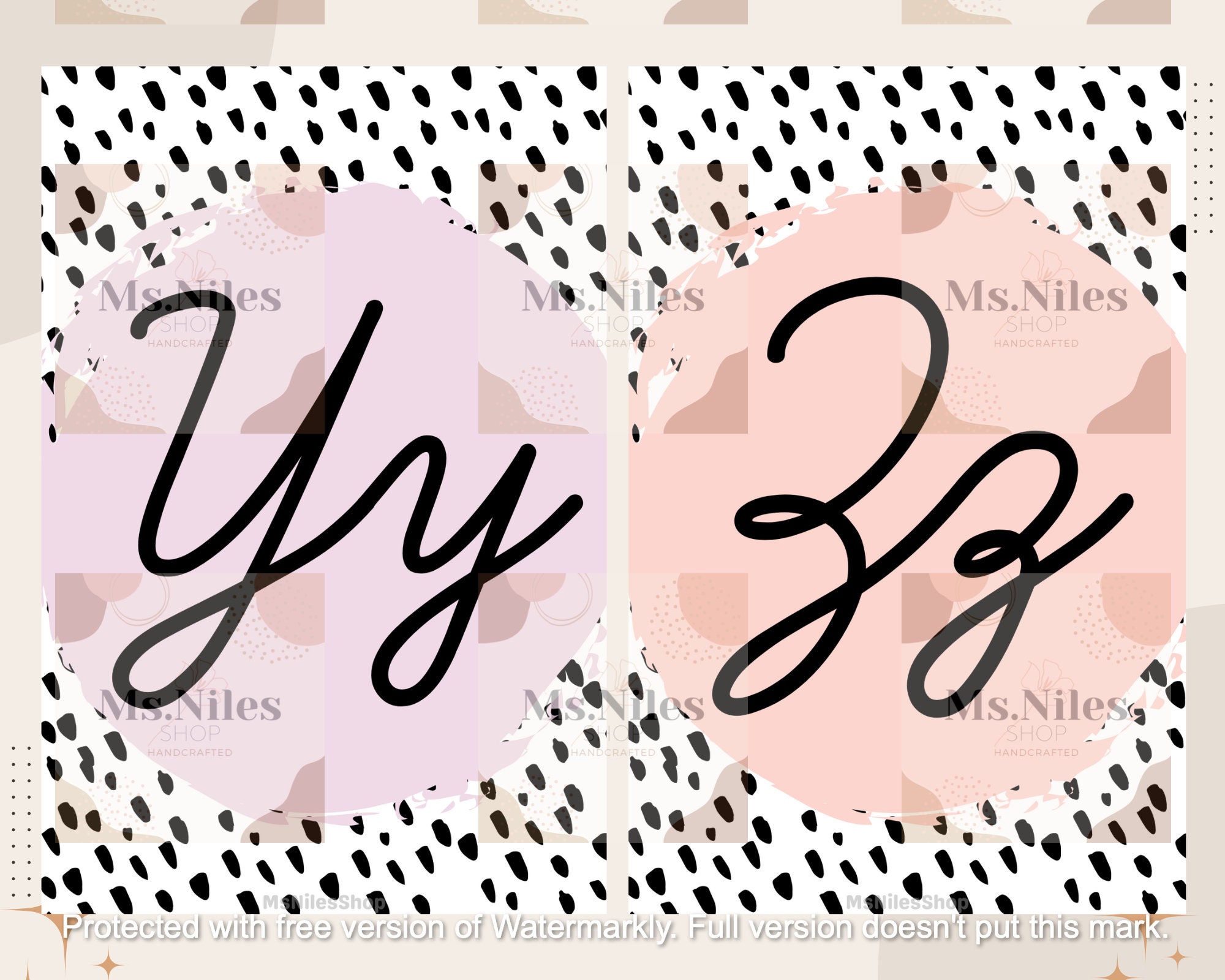 Cursive Spotty Boho Alphabet Posters Pastel Alphabet Posters Boho ...