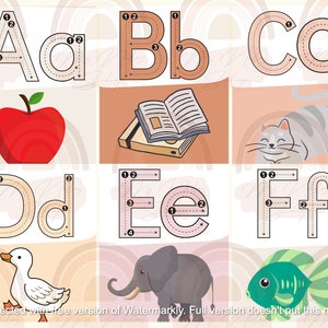 Minimal Writing Visual Alphabet Posters | Animal Alphabet Posters ...