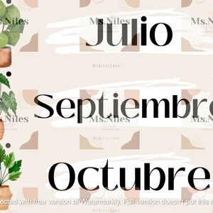 Spanish Boho Plant Flip Calendar | Spanish Classroom Calendar ...