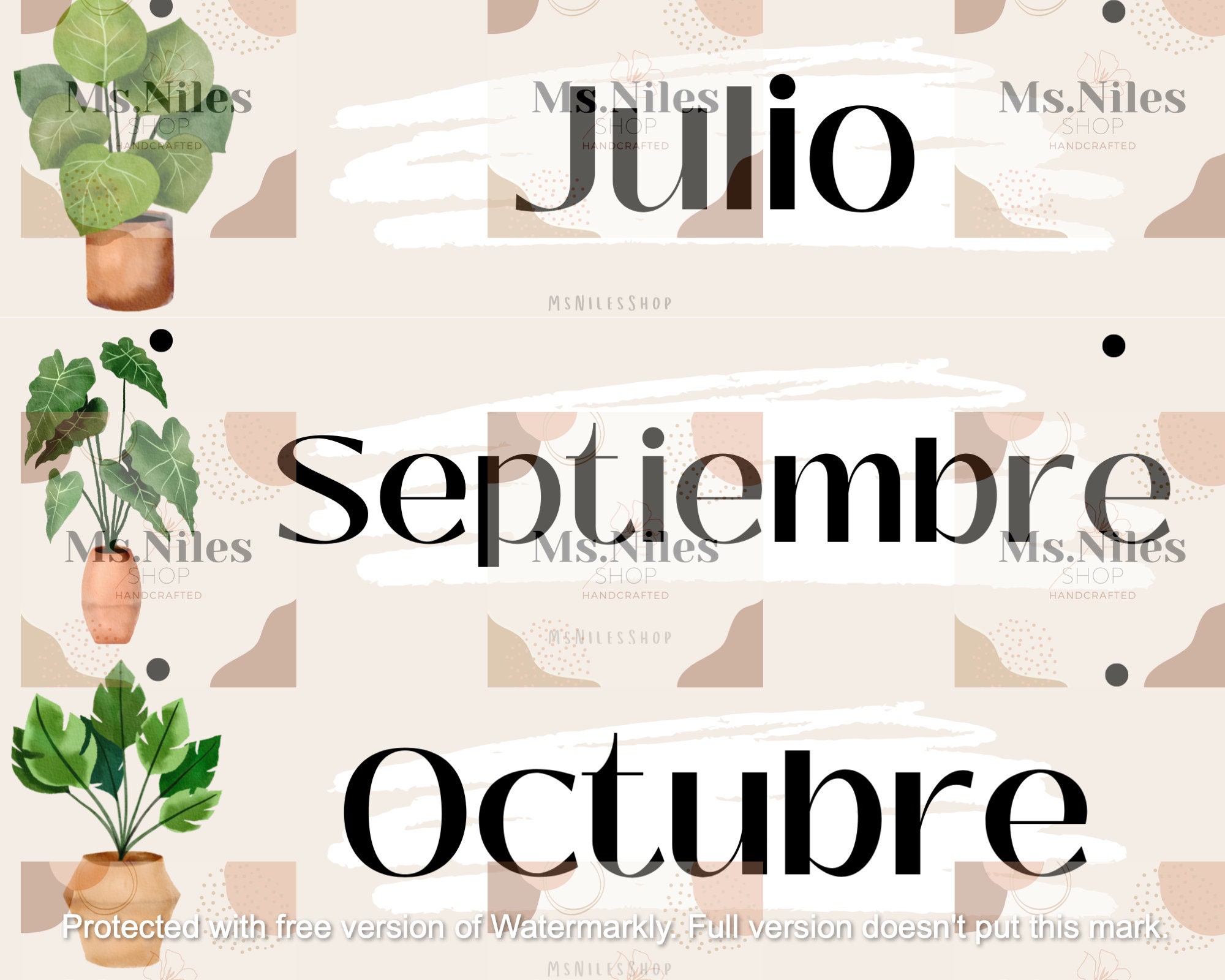 Spanish Boho Plant Flip Calendar | Spanish Classroom Calendar ...