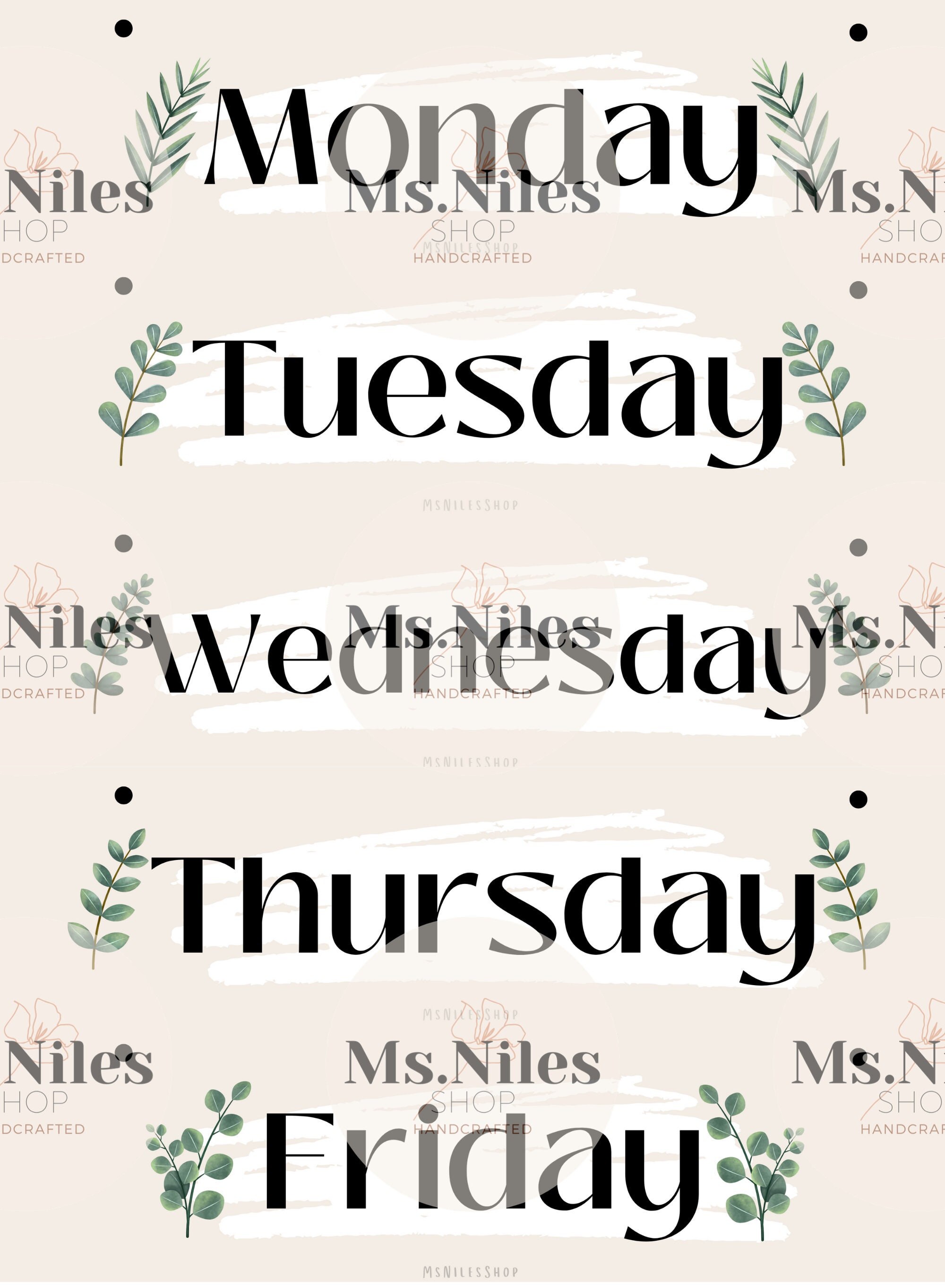 Boho Plant Flip Calendar Printable Yearly Calendar Classroom Calendar ...