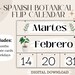 Spanish Boho Plant Flip Calendar Spanish Classroom Calendar - Etsy