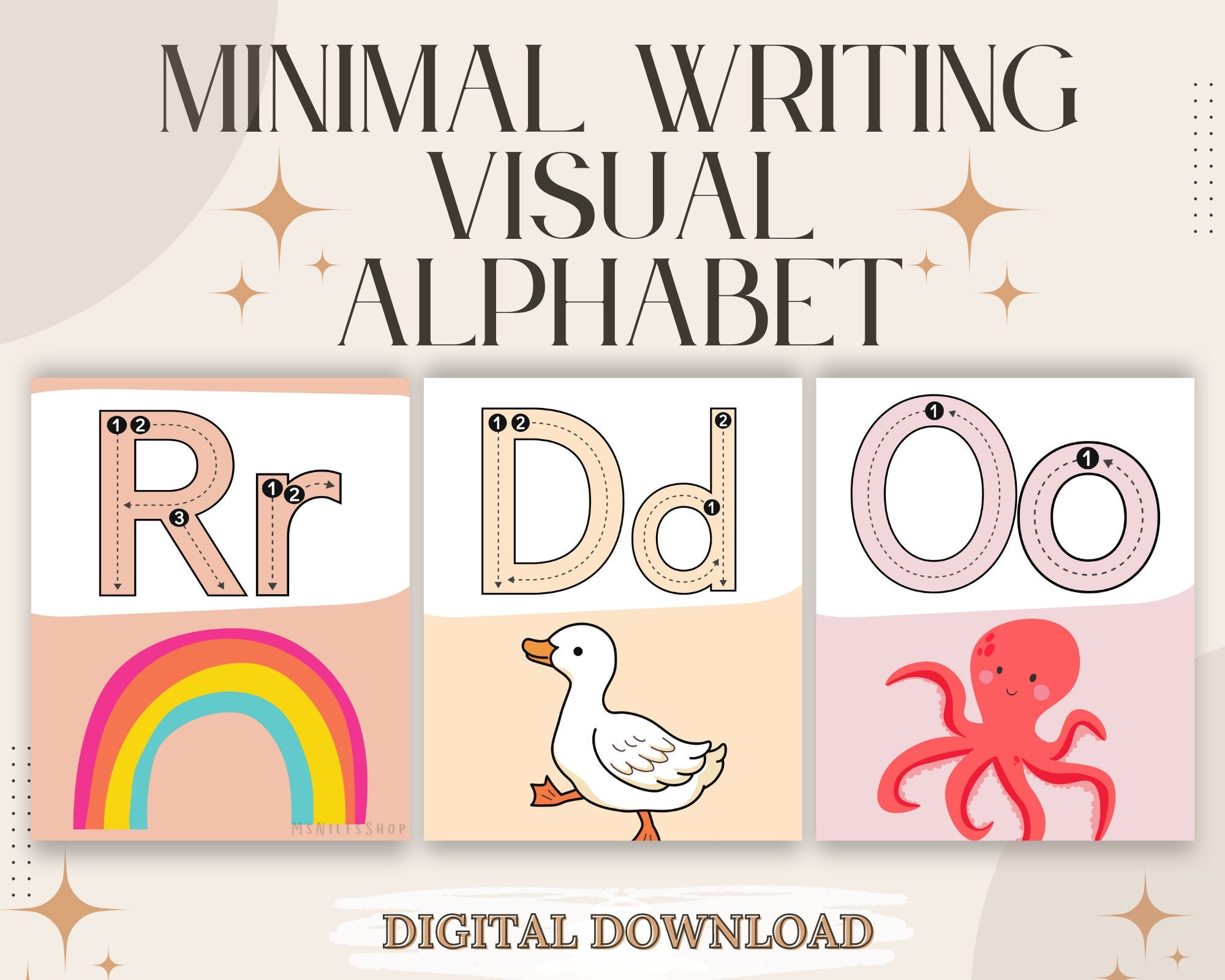 Minimal Writing Visual Alphabet Posters Animal Alphabet Posters Magical ...