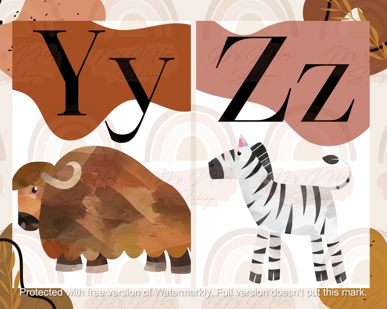 Watercolor Animal Alphabet Posters Digital Download - Etsy