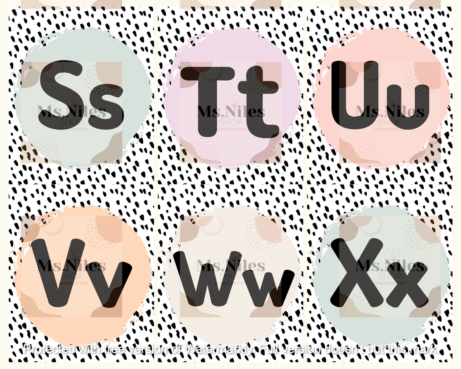 Boho Spotty Pastel Alphabet Posters Digital Download - Etsy