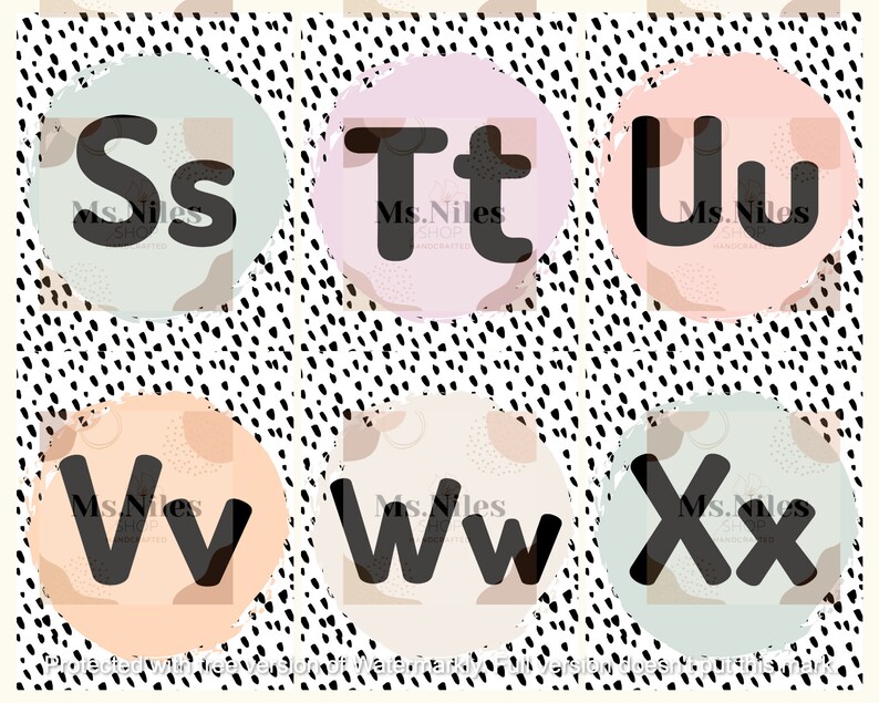 Boho Spotty Pastel Alphabet Posters Digital Download - Etsy