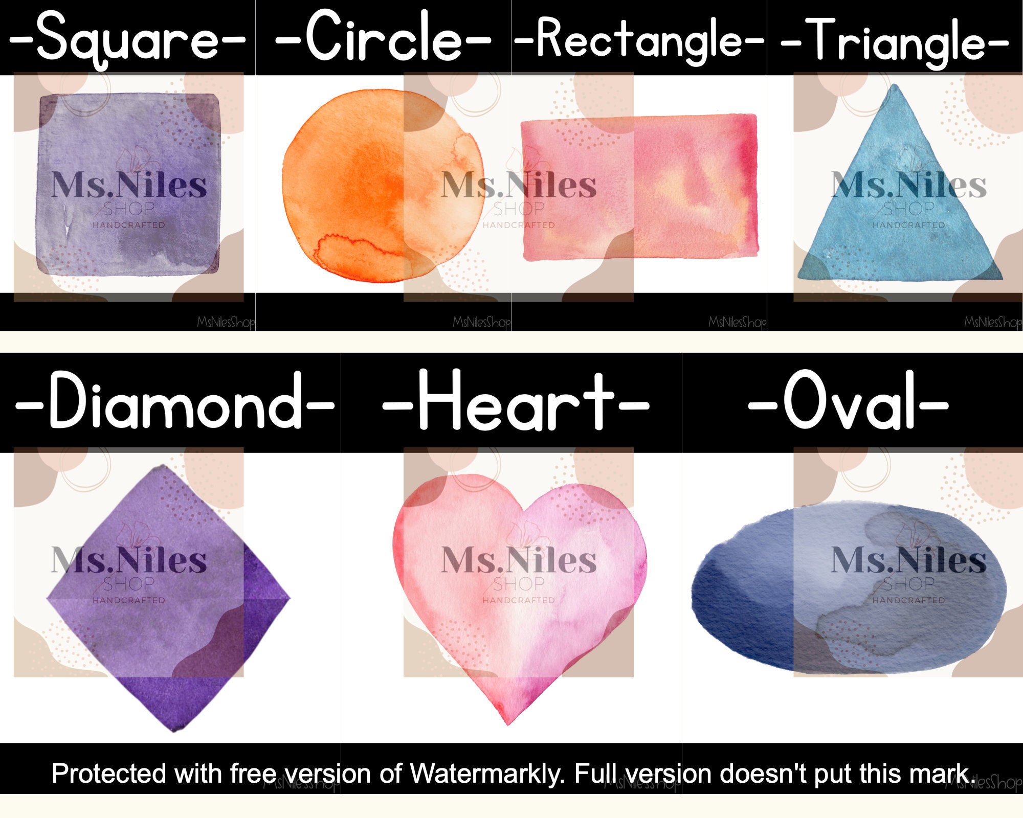 Shape Posters | Modern Classroom Decor Shape Posters | Watercolor Shape ...