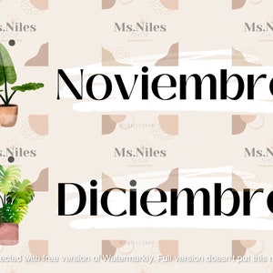 Spanish Boho Plant Flip Calendar | Spanish Classroom Calendar ...