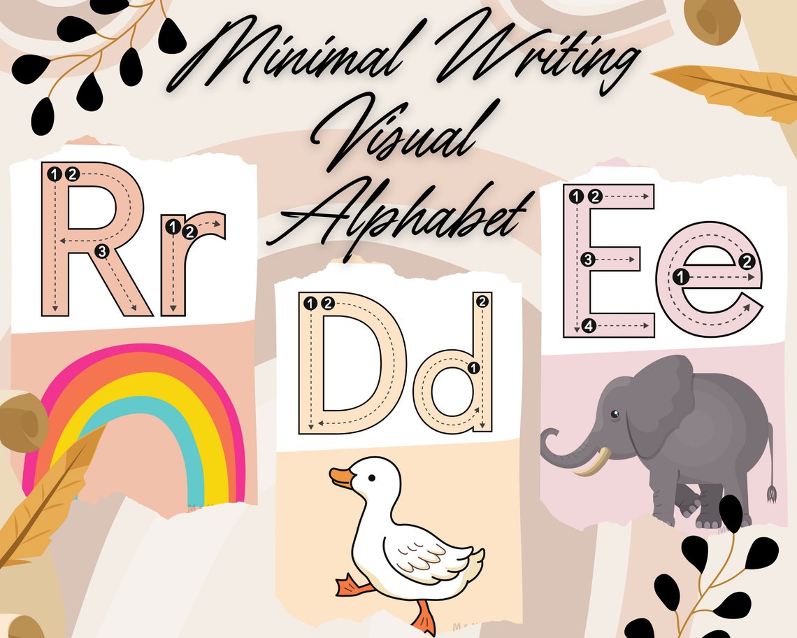 Minimal Writing Visual Alphabet Posters Digital Download | Etsy