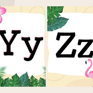 Tropical Flamingo Alphabet Posters Digital Download - Etsy