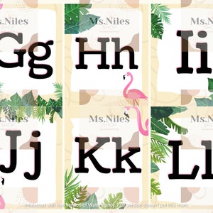 Tropical Flamingo Alphabet Posters Digital Download - Etsy