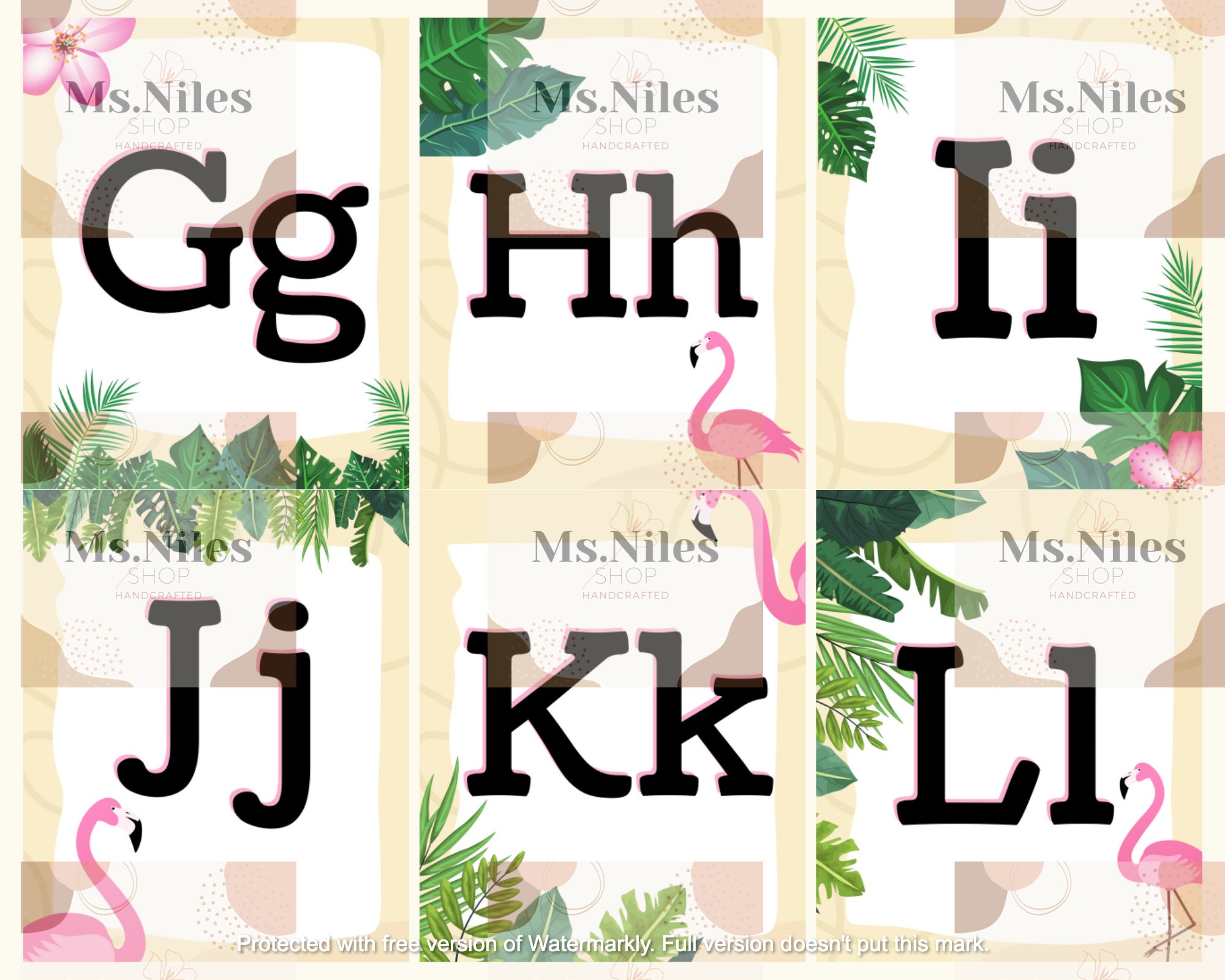 Tropical Flamingo Alphabet Posters Digital Download - Etsy