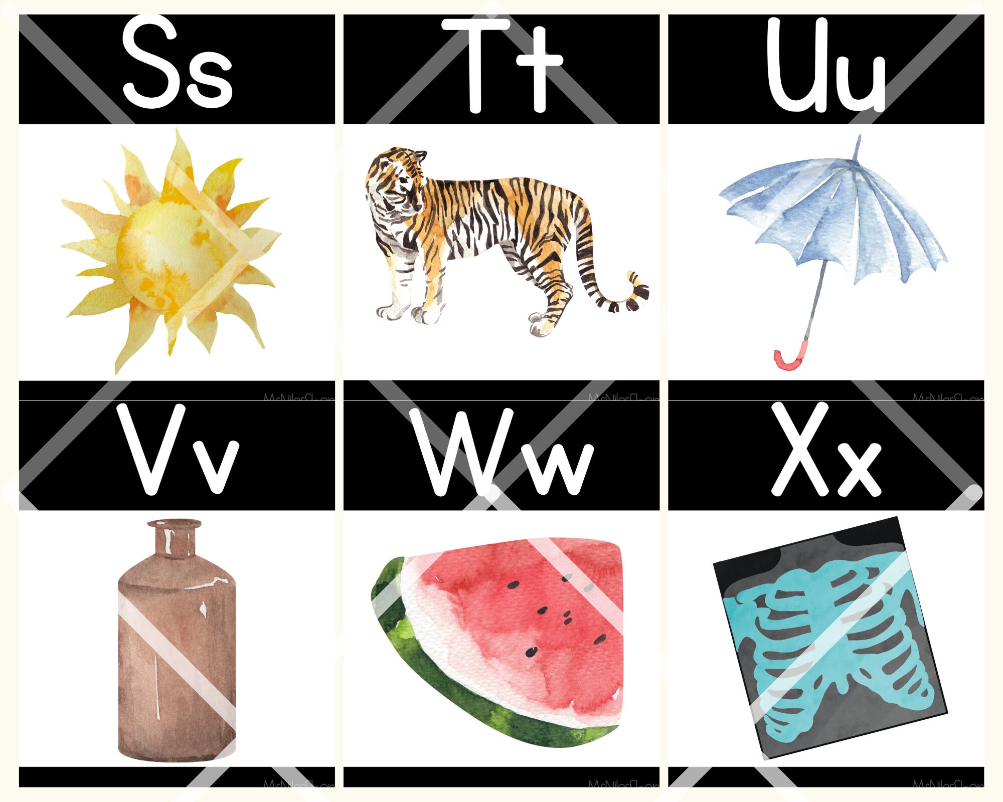 Watercolor Animal Alphabet Posters Digital Download - Etsy