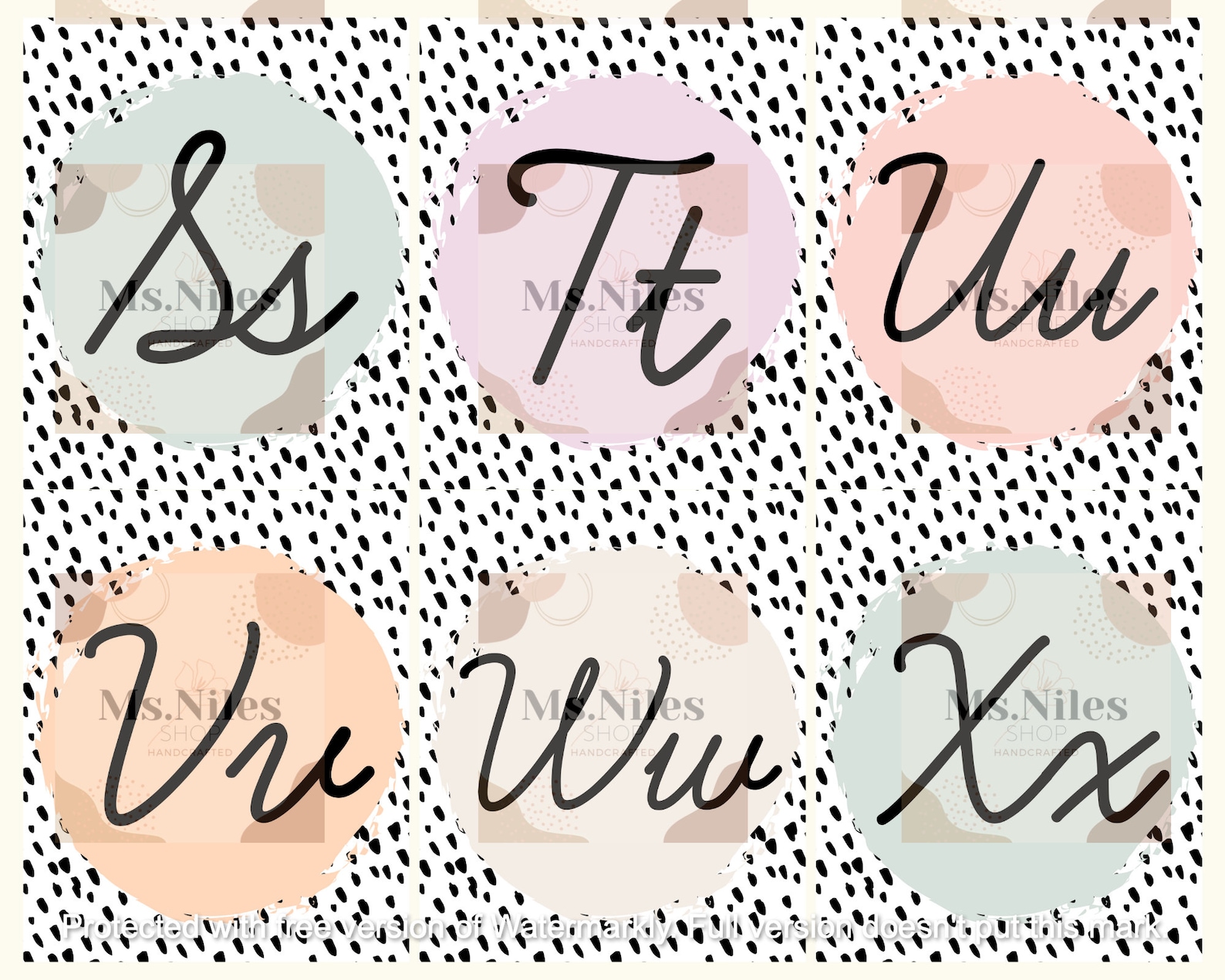 Cursive Spotty Boho Alphabet Posters Pastel Alphabet Posters Boho ...