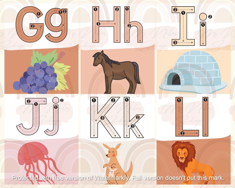 Minimal Writing Visual Alphabet Posters | Animal Alphabet Posters ...