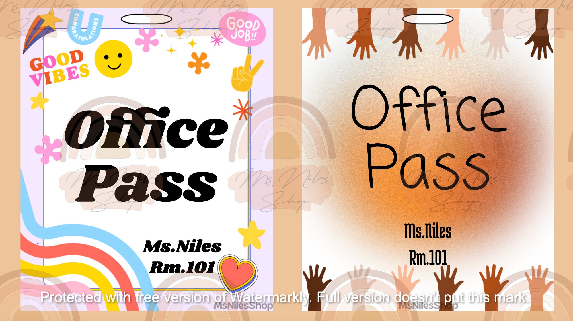 Editable Hall Passes Download 14 Templates - Etsy
