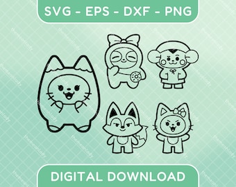 Stray Kids SKZOO Kpop Vector Files Svg, Eps, Dxf, Png for Cricut, T ...