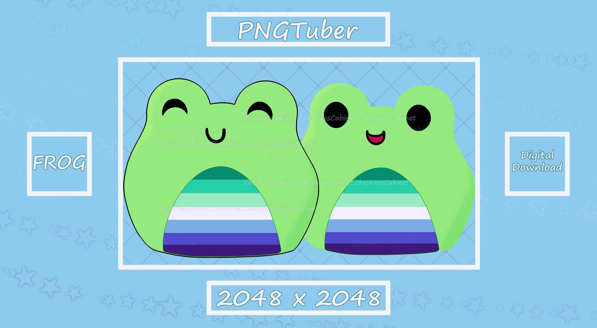 Frog Pngtuber Gay Male / MLM Flag Vtuber for Stream on - Etsy