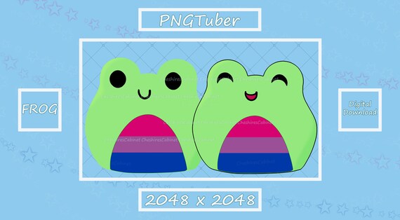 Frog Pngtuber Bisexual / Bi Flag Vtuber for Stream on Twitch - Etsy