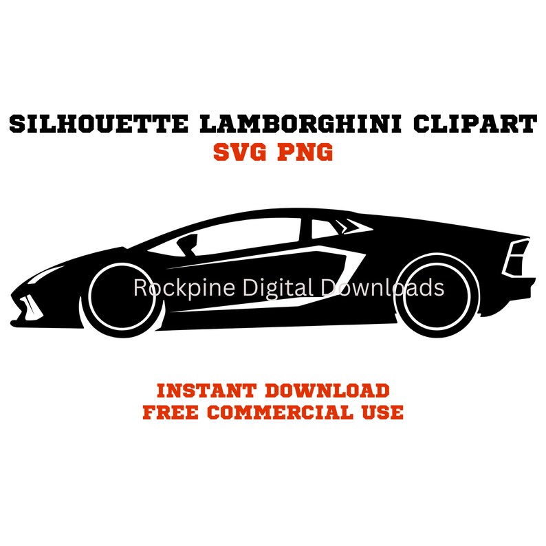 Silhouette Lamborghini Svg, Clipart, PNG, Cricut Printable Svg, Sports ...