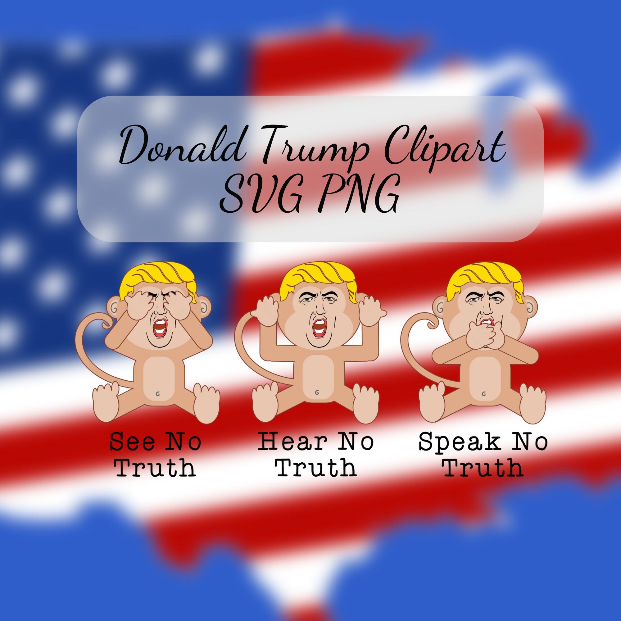 Donald Trump Clipart SVG Funny Trump Clip Art SVG Cricut - Etsy