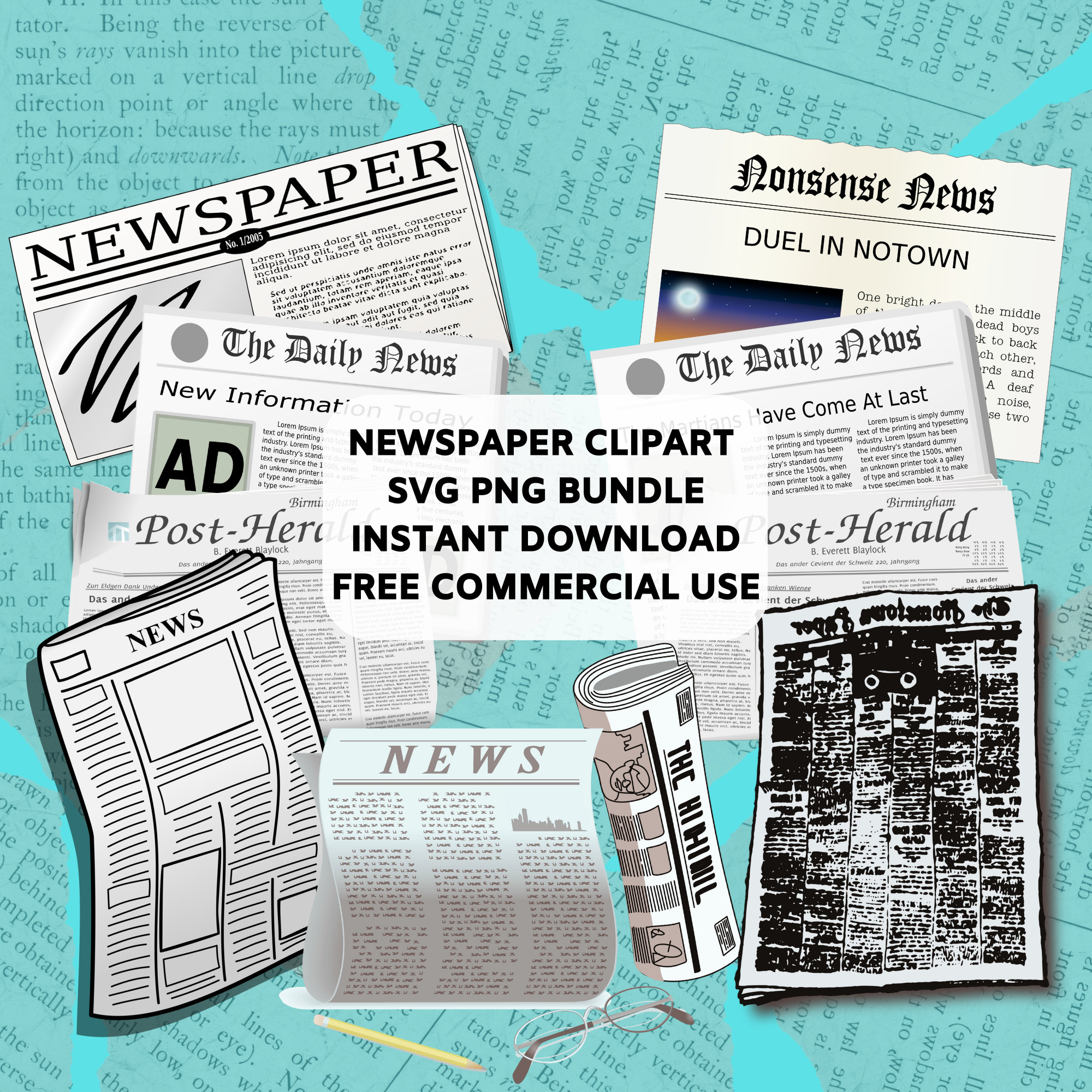 Newspaper Svg, Clipart, PNG, Bundle, Cricut Printable Svg, Vector Image ...