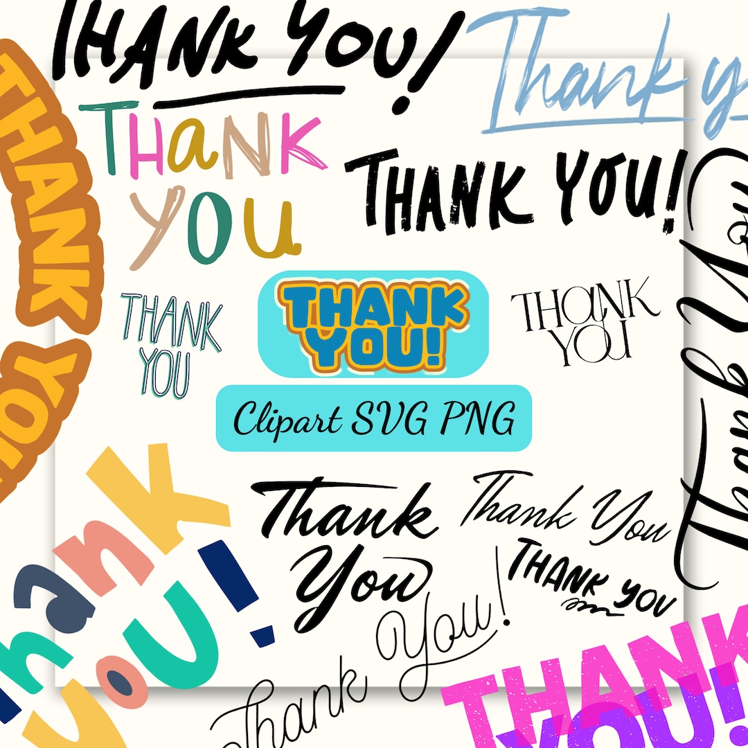 Thank You Clipart SVG PNG Special Thanks Clip Art - Etsy
