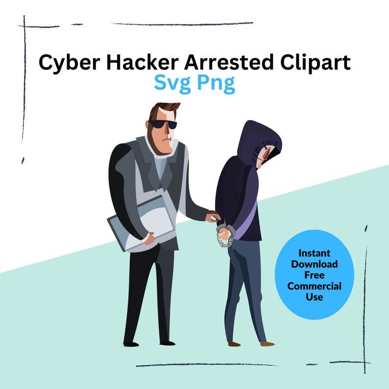 Cyber Hacker Arrested Svg Png Clipart Web Security Hacker - Etsy