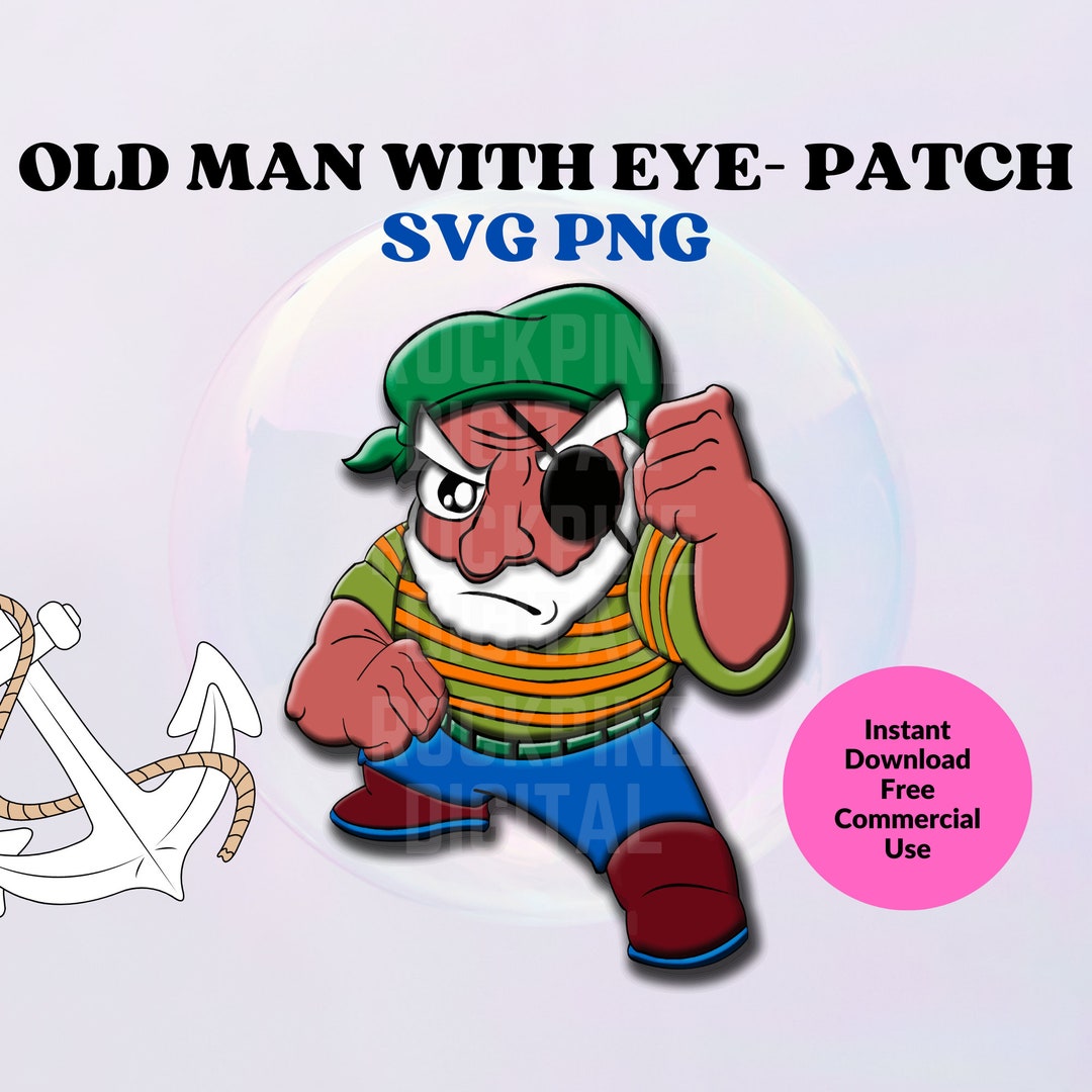 Old Man With Eye-patch SVG PNG Clipart Transparent Digital - Etsy