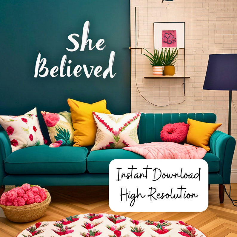 Inspirational Quotes Backdrops, Overlays, She Believed, Canva Back ...