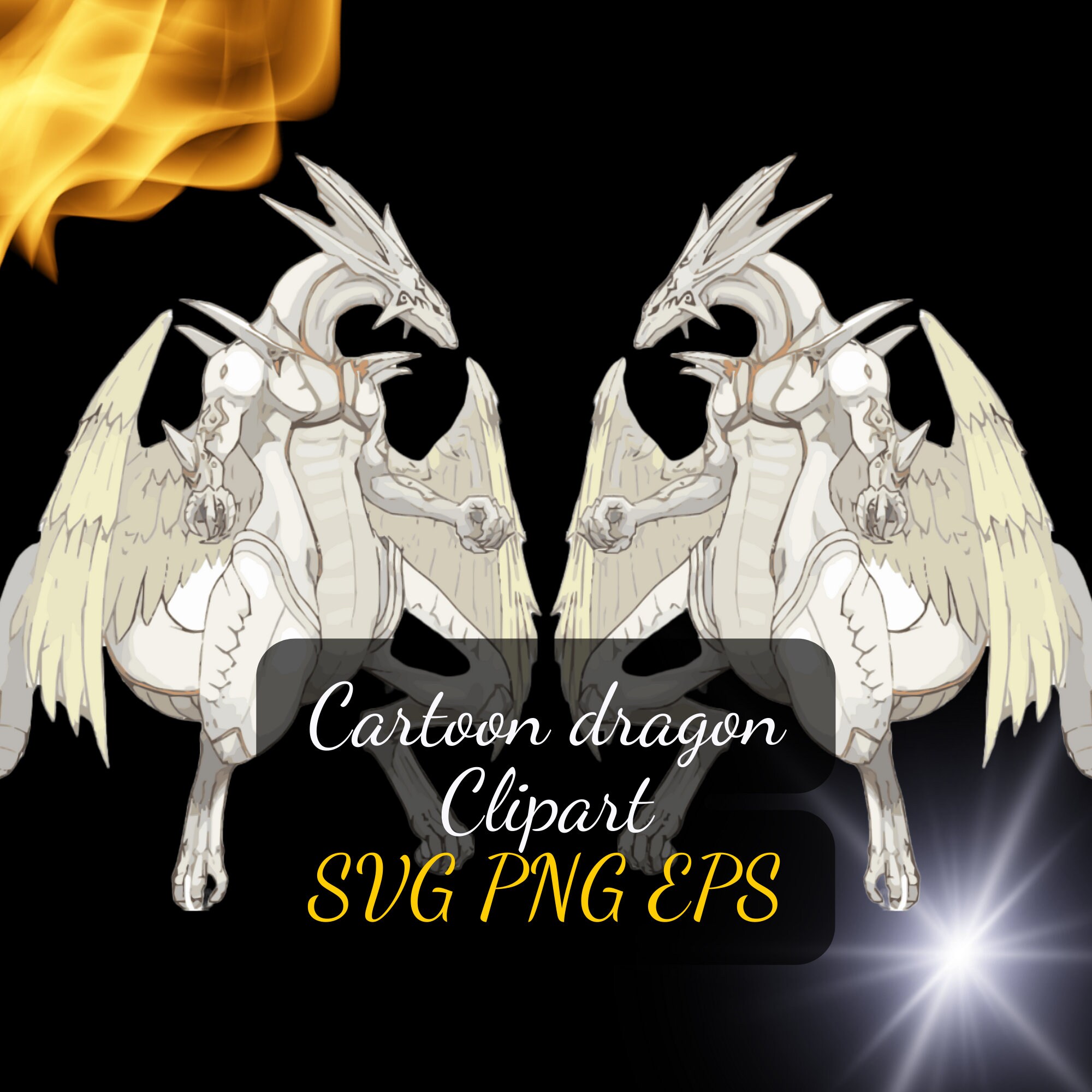 Cartoon Dragon Line Art Dragon SVG Clipart Clip Art Design - Etsy