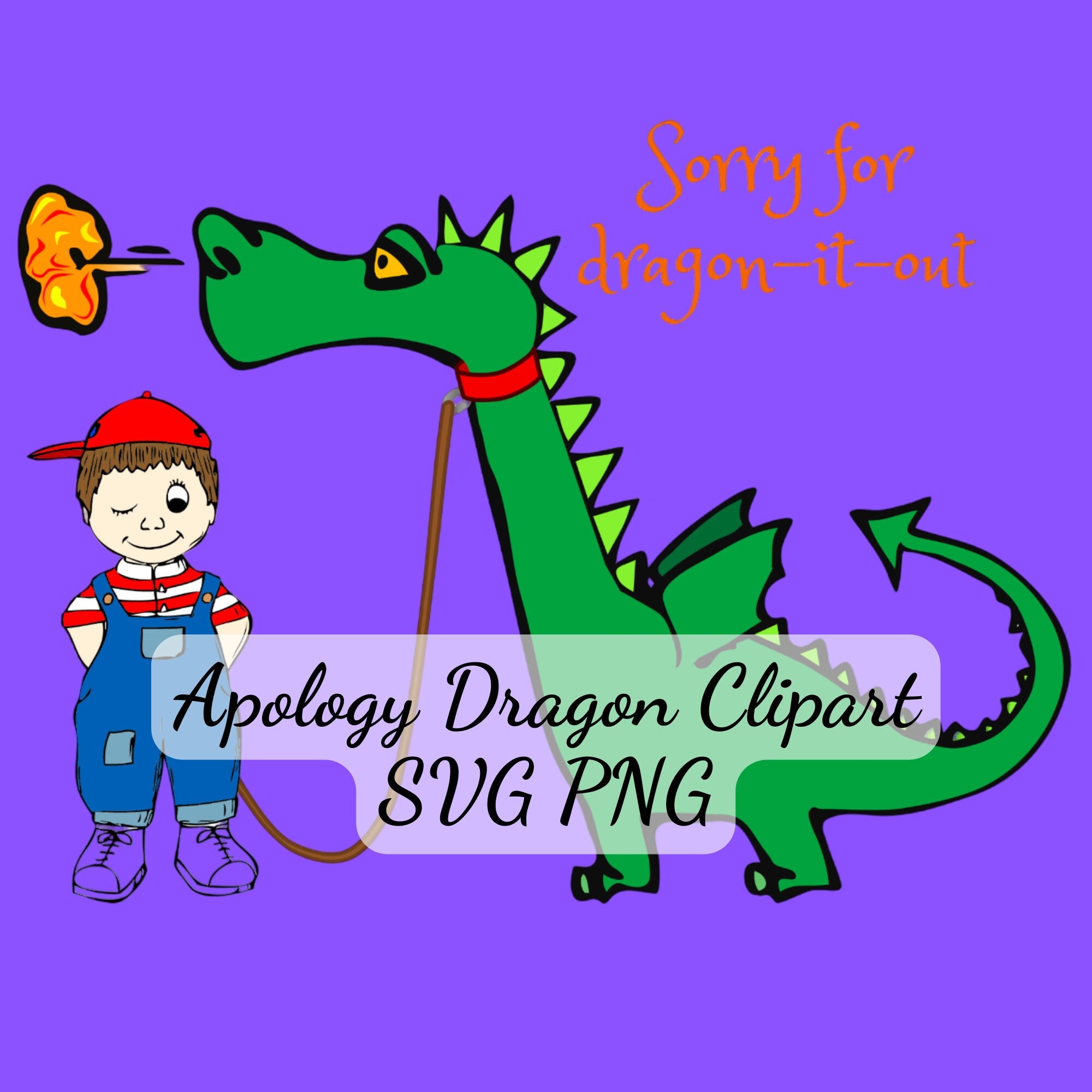 Apology Dragon Clipart, Dragon Clipart SVG, Cartoon Dragon PNG, Design ...