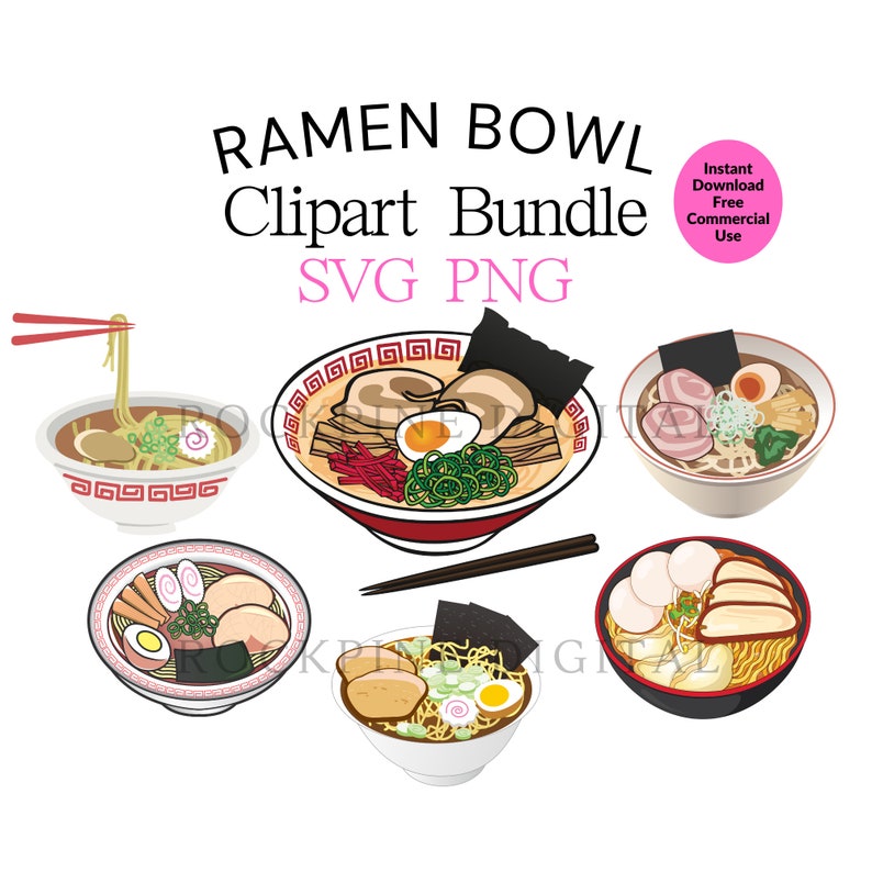 Ramen Bowl Clipart, Png, Svg, Clip Art, Food Images, Vectors ...