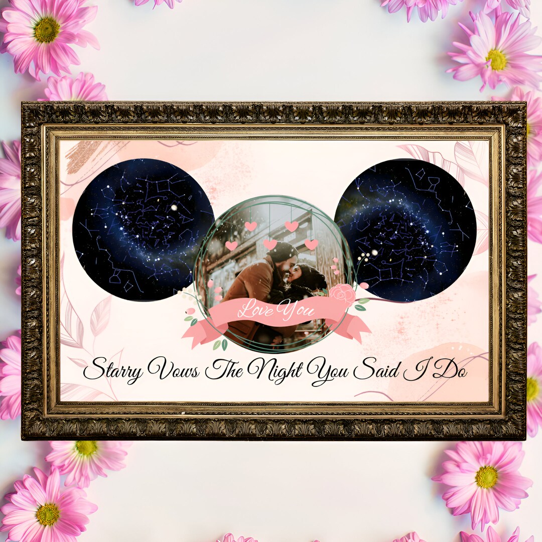 Starry Night Proposal Keepsake Star Map Art for Wedding Vows - Etsy