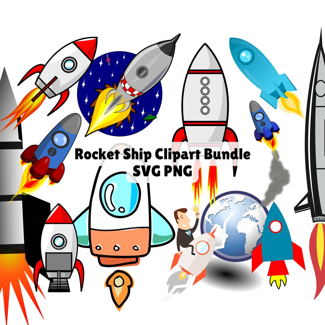 Rocket Ship Svg, Clipart, Bundle, Png, Cricut Printable Svg, Vector ...