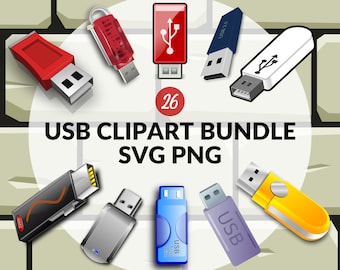 USB Stick Vector USB SVG Usb Drive Silhouette Clipart - Etsy