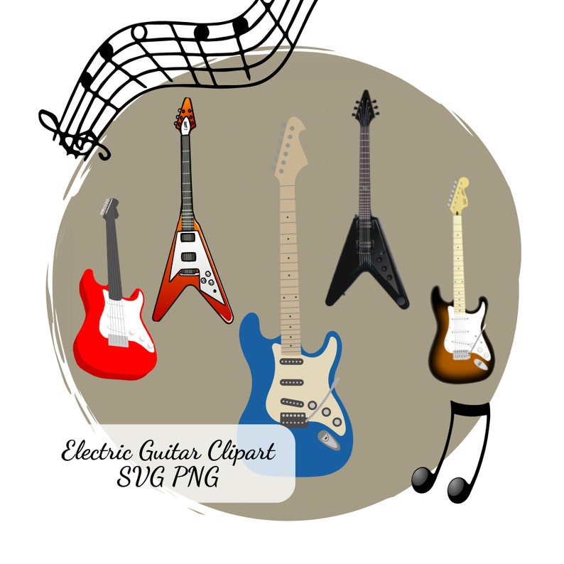 Electric Guitar Svg, Clipart, Png, Bundle, Cricut Printable Svg, Vector ...