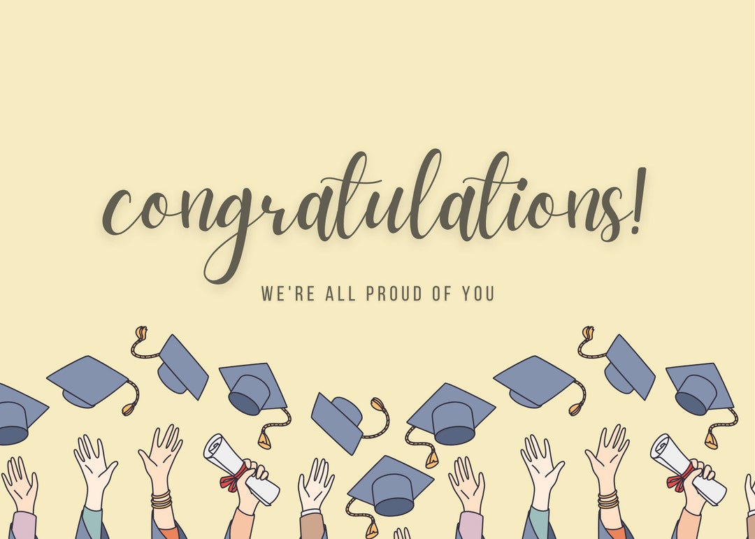 Congratulations, Graduation Card - 7x5 Personalizable Digital File - Etsy