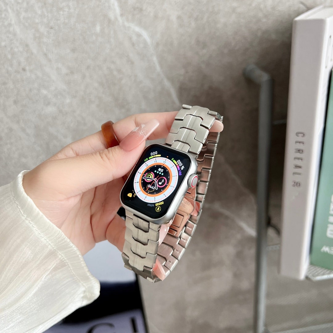 Apple Watch Band Luxury, Stainless Steel Strap Loop, Iwatch 9/8/7/6/5/4 ...