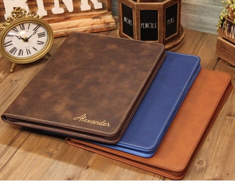 Zipper Leather Portfolio - Etsy