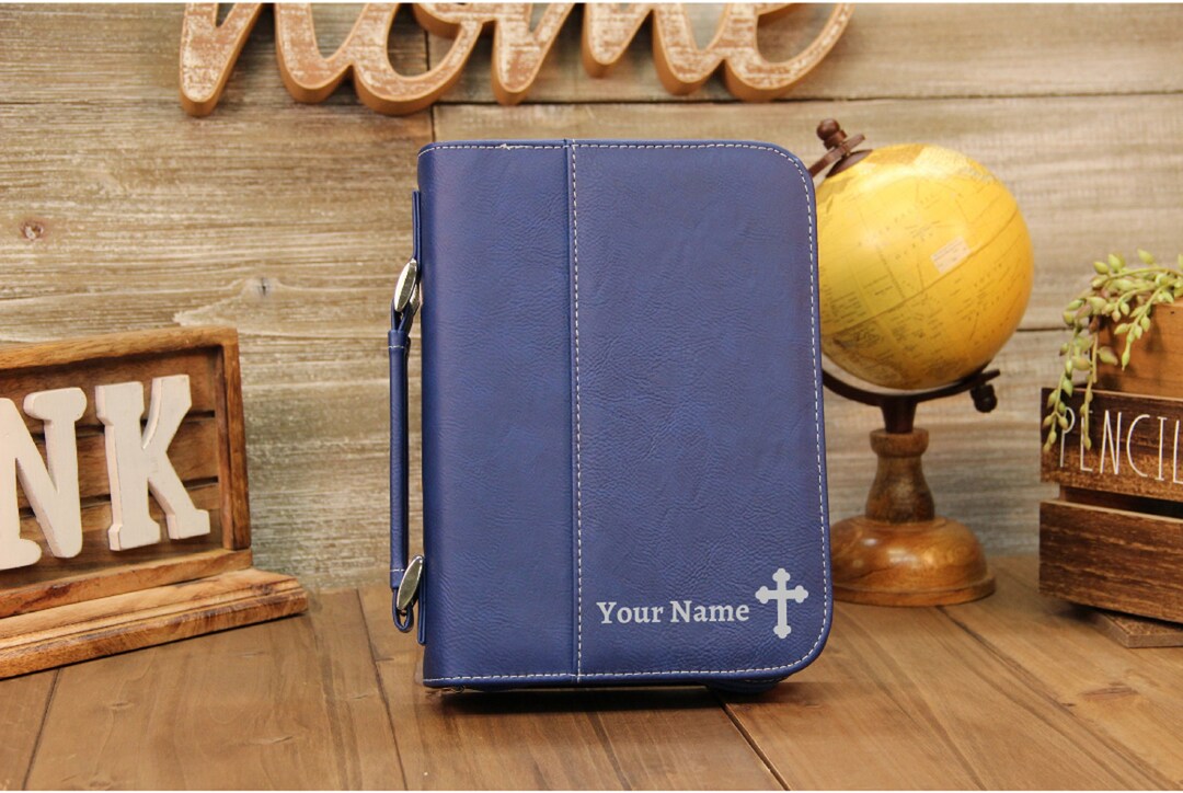 Custom Leather Bible Cover, Laser Engraved, Monogrammed Bible Cover ...